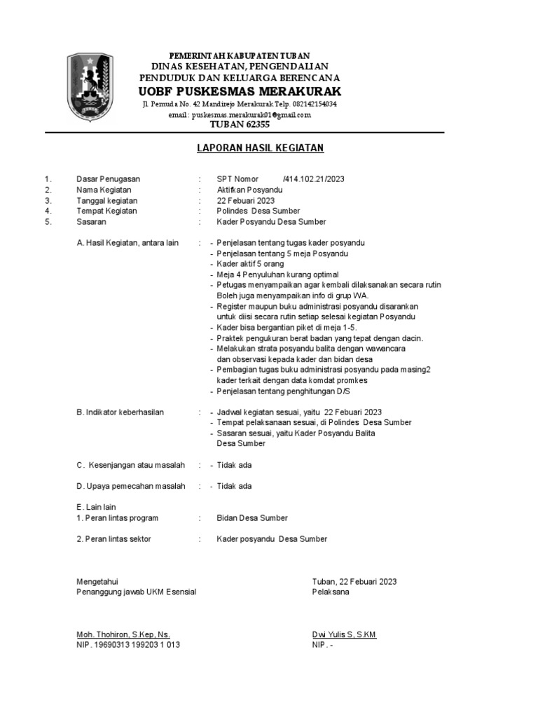 LHK Aktifkan Posyandu Feb 2023 | PDF