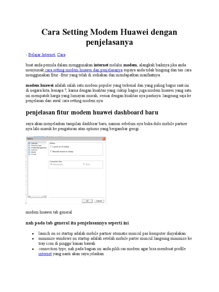 Panduan Setting Modem Huawei Lengkap | PDF