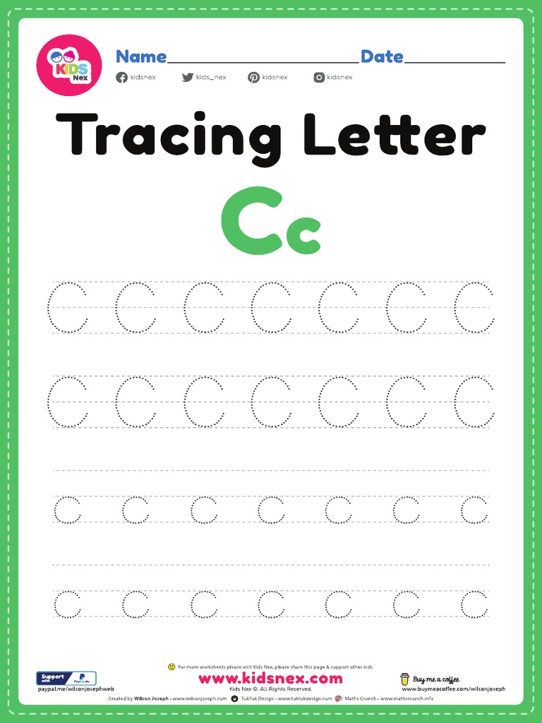 03 Tracing Alphabet Letter C Worksheet | PDF