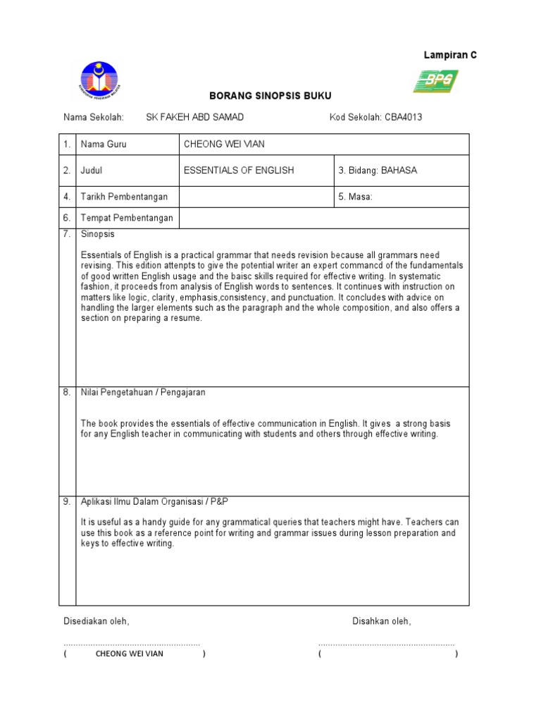 Sinopsis Essentials of English | PDF | Language Arts & Discipline