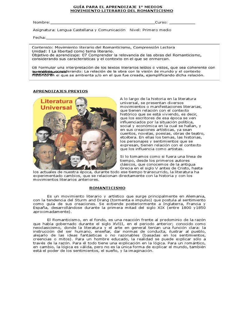 GUIA #4 ¡ Romanticismo | PDF | Romanticismo
