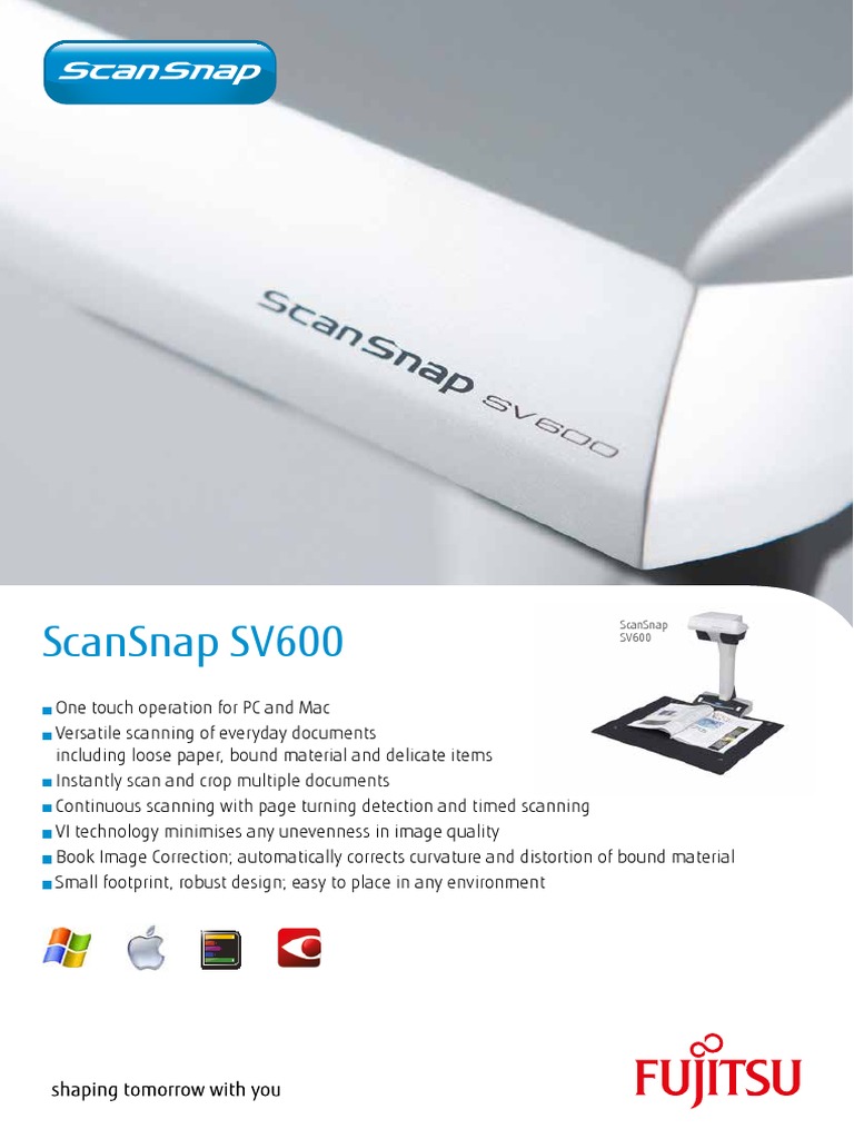 Fujitsu Scansnap sv600 | PDF | Image Scanner | Apple Inc.