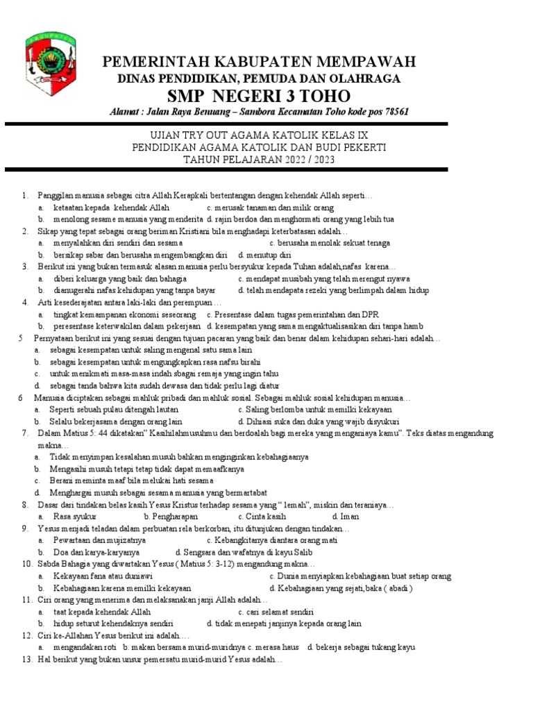 To Agama Katolik KLS 9 Semester Genap | PDF