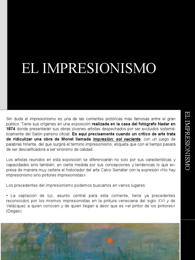 El Impresionismo y Postimpresionismo | PDF | Impresionismo | Vincent Van Gogh