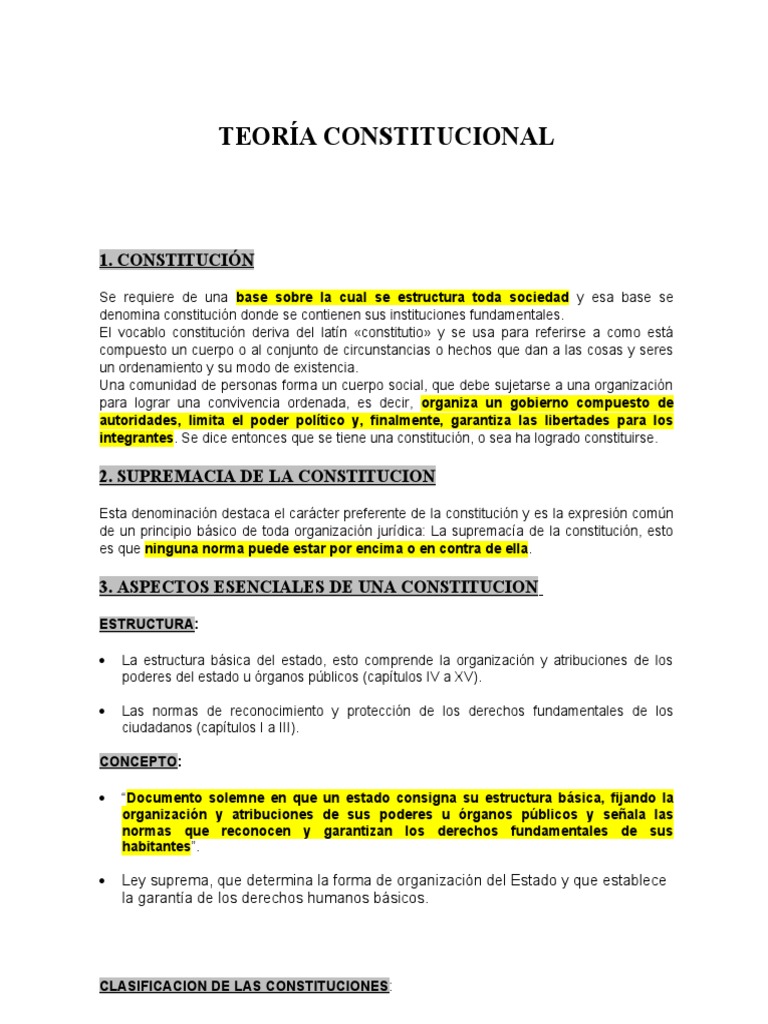Teoría Constitucional | PDF | Constitución | Estado (política)