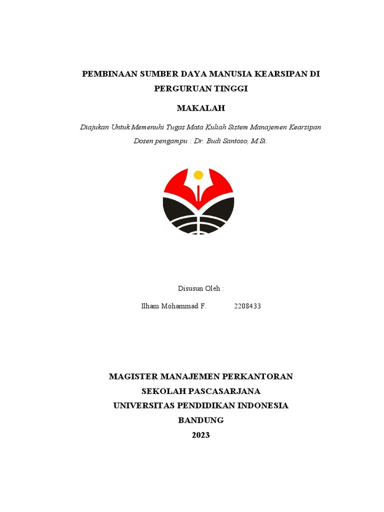 Pembinaan SDM Kearsipan Di Pt-Ilham M F 2208433 | PDF