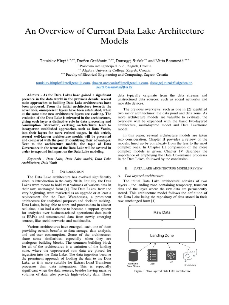 1202990.an Overview of Current Data Lake Architecture Models | PDF ...