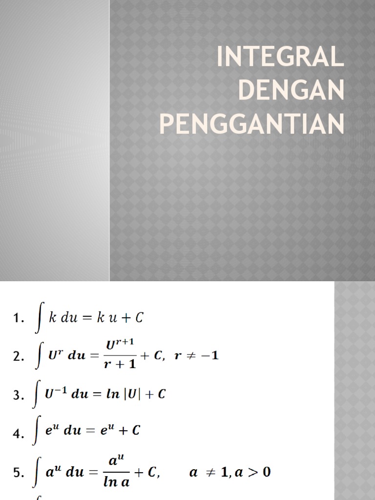 Integral Dengan Penggantian | PDF