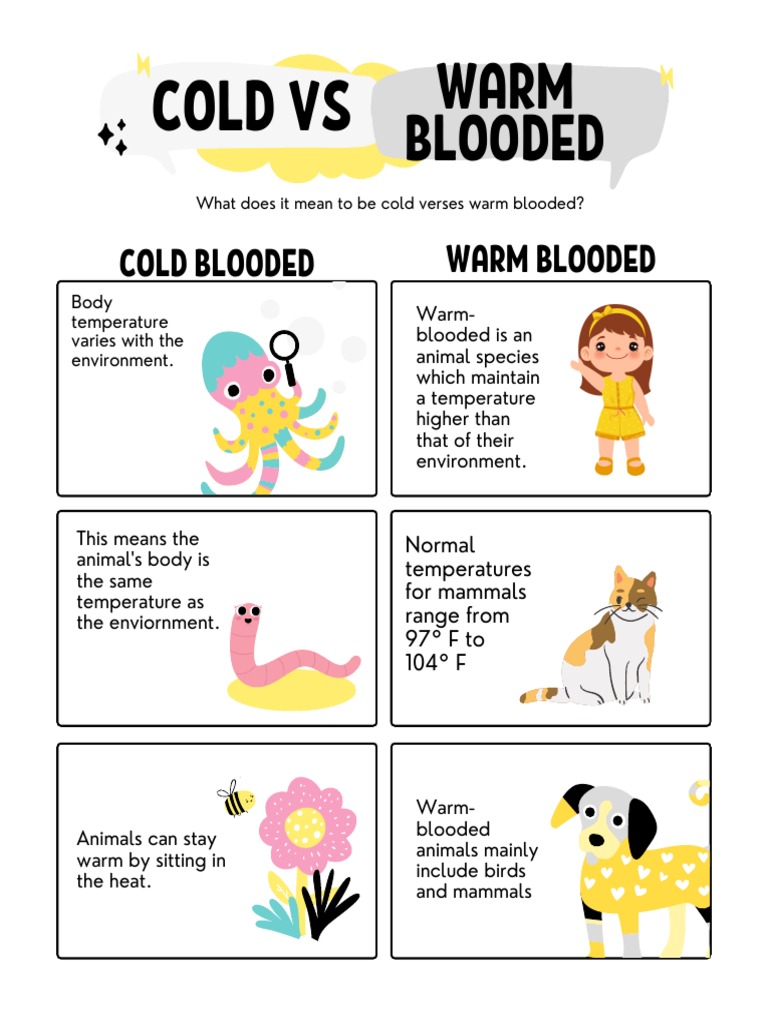 Cold VS: Warm Blooded | PDF | Organisms | Zoology
