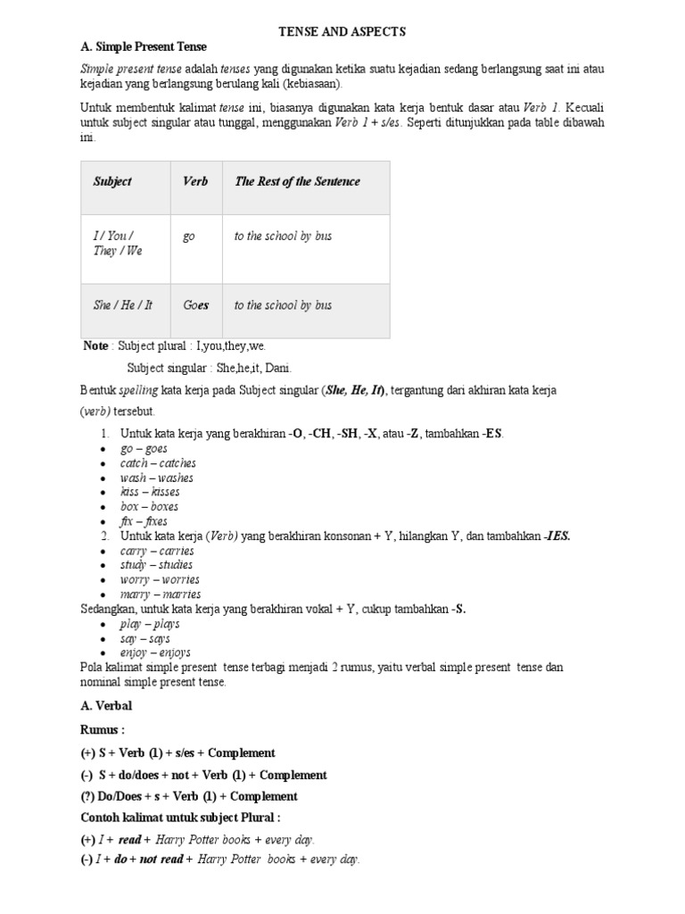 Tense and Aspects | PDF | Seni