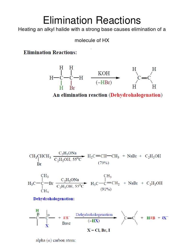 Elimination Reactions | PDF | Chemical Reactions | Alkene