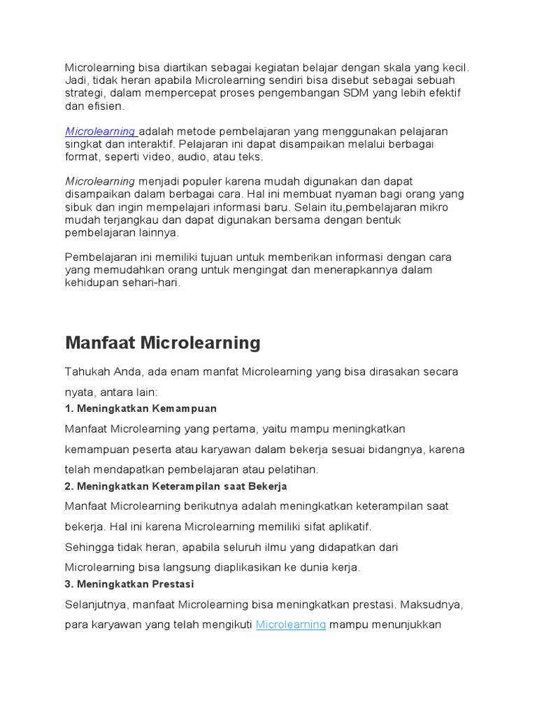 Micro Learning | PDF