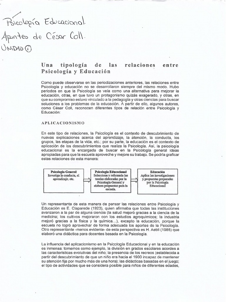 Reduccionismo, Aplicacionismo e Interdependencia - Cesar Coll | PDF