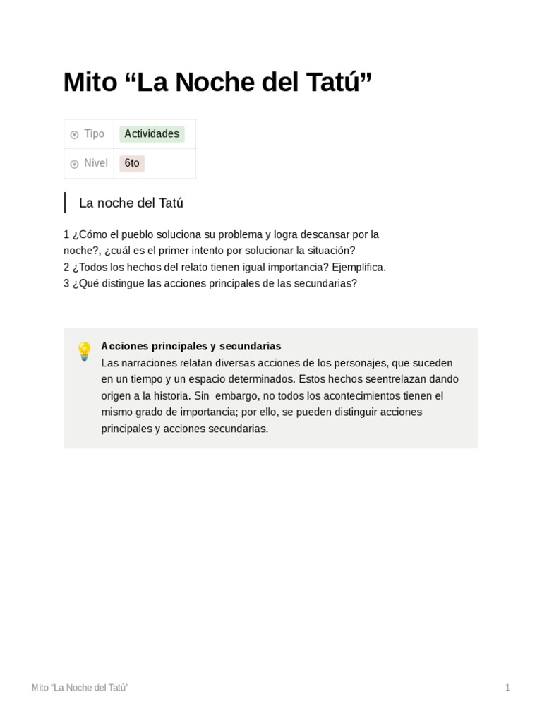 Mito La Noche Del Tatú | PDF