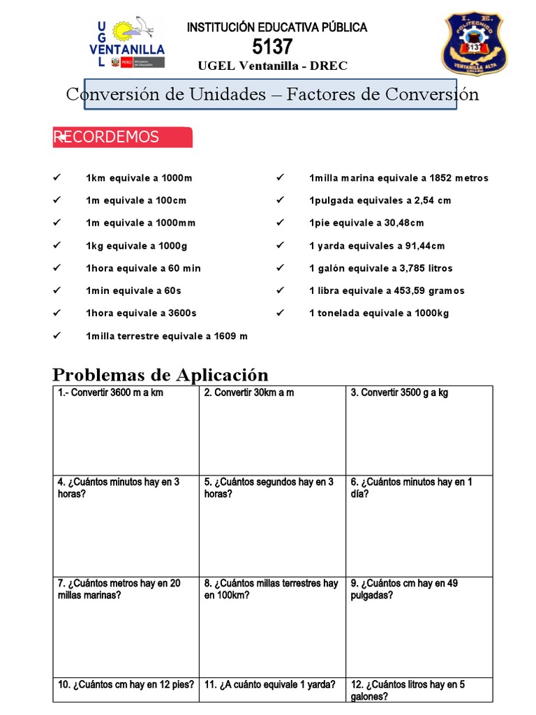 Factores de Conversión 1 | PDF | Kilogramo | Pascal (Unidad)