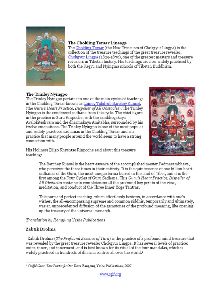 Chokling Tersar Teachings Overview | PDF | Padmasambhava | Tibetan Buddhism