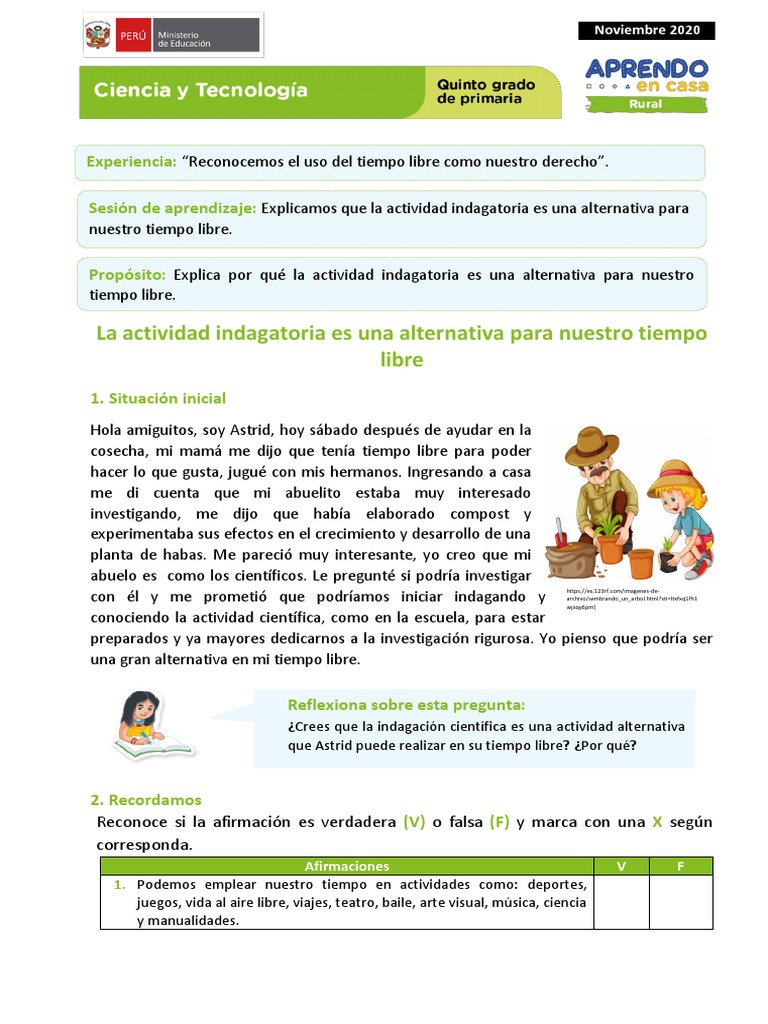 Ficha 1 Sesion 1 Exp 1 Ciencia y Tecnologia Quinto Grado - Sem 31 | PDF ... Ficha 1 Sesion 1 Exp 1 Ciencia y Tecnologia Quinto Grado - Sem 31 | PDF ...