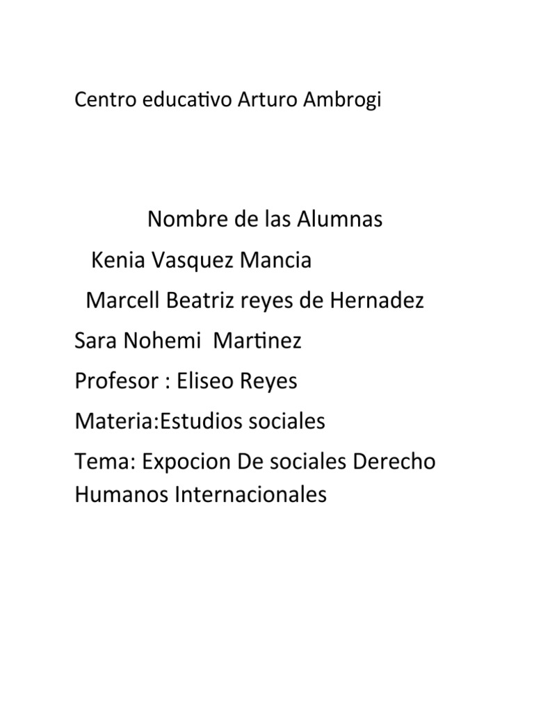 Exposición sobre Derechos Humanos | PDF
