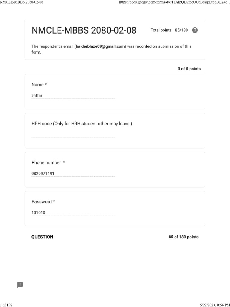 Nmcle-Mbbs 2080-02-08 | PDF