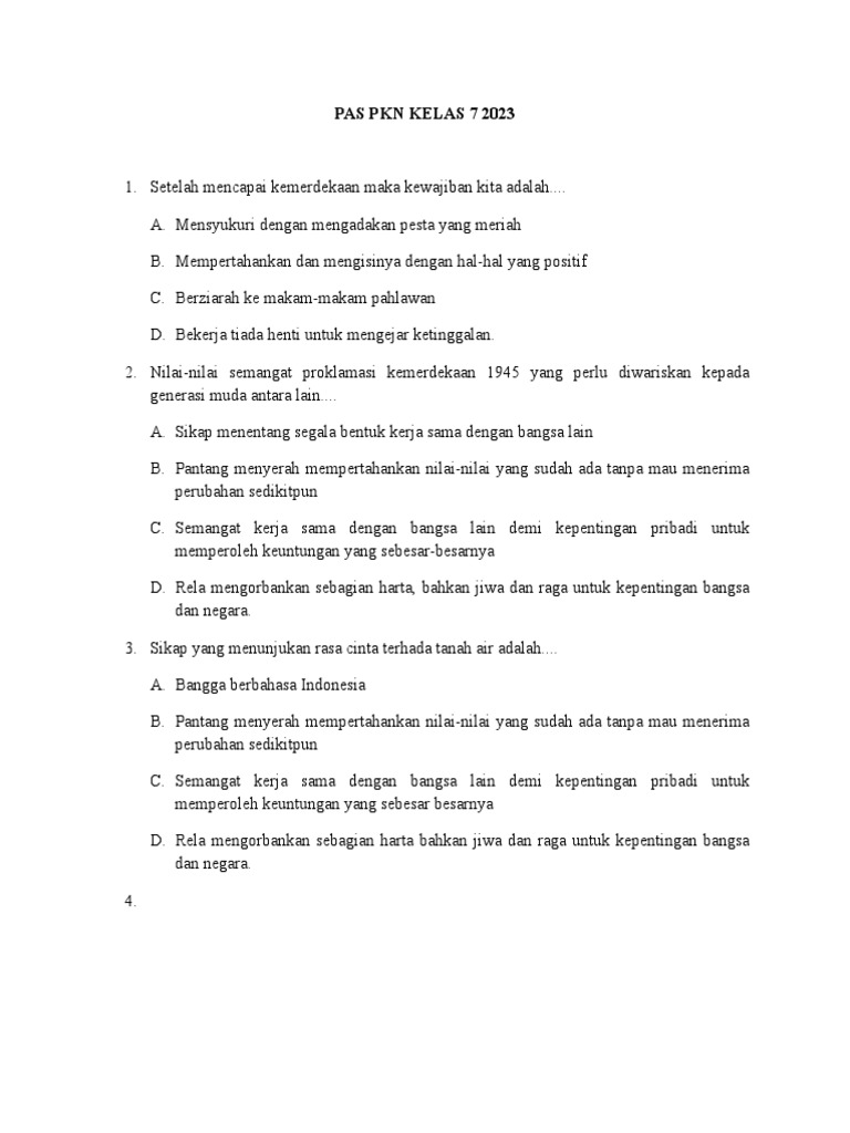 Pas PKN Kelas7 2023 | PDF