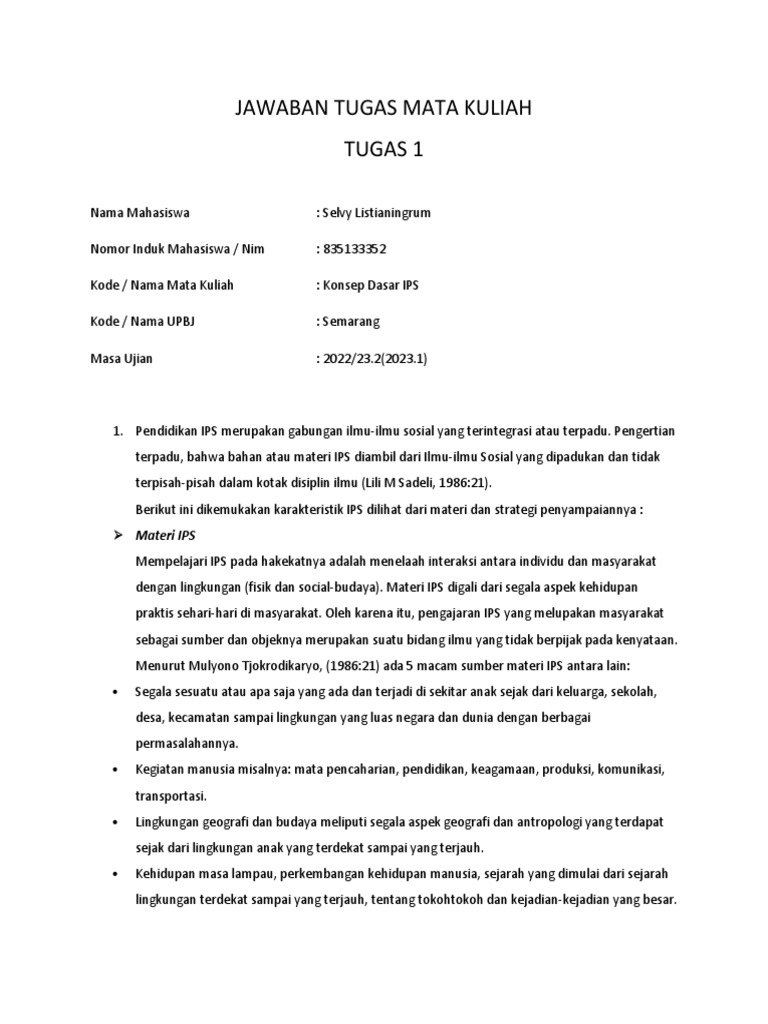 Konsep Dasar IPS dan Perkembangannya | PDF