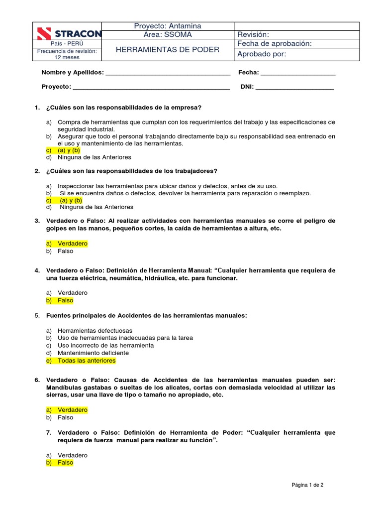 Examen - Herramientas de Poder Resuelto | PDF | Herramientas | Bienes manufacturados