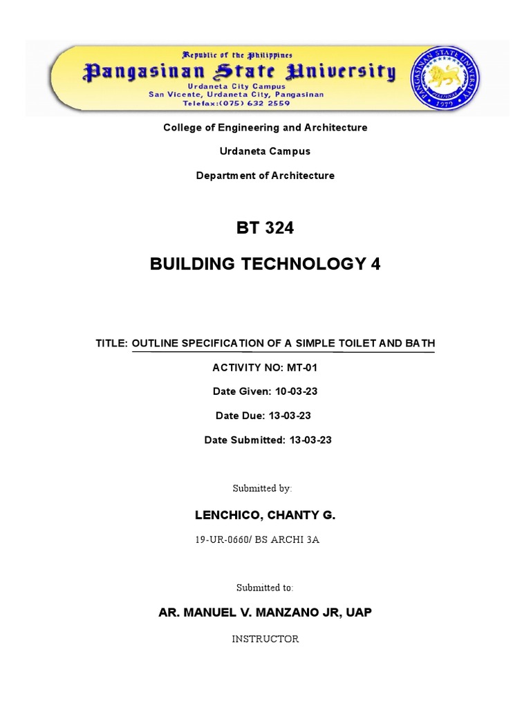 Lenchico, Chanty G. Bt324 Mt-01 | PDF | Countertop | Tile