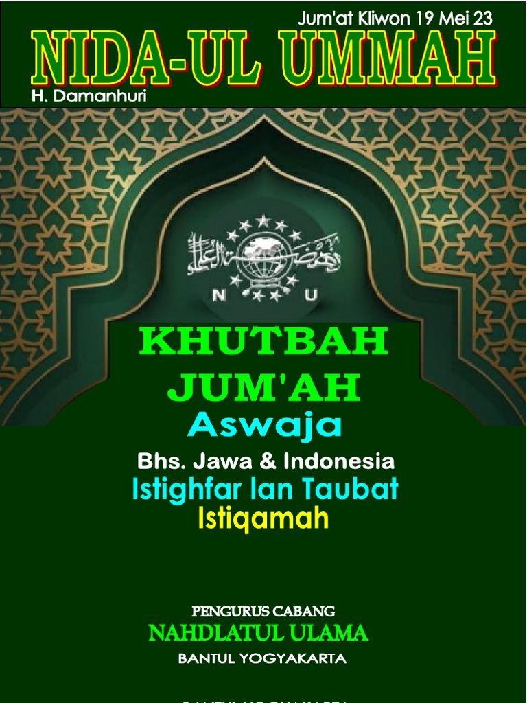 Khutbah 19 Mei 23 (Syawal 4) | PDF