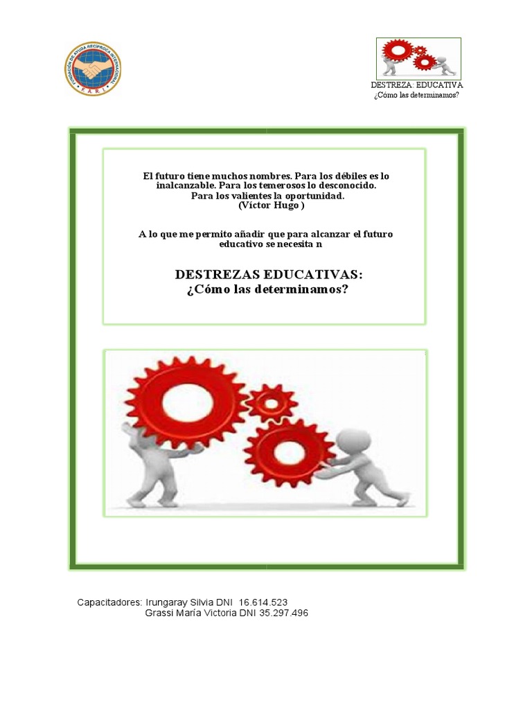 Destrezas Educativas: Definición y Desarrollo | PDF | Enseñando ...