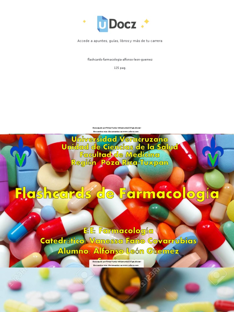 Flashcards Farmacologia Alfonso Leon Guemez 175946 Downloable 426671 ...