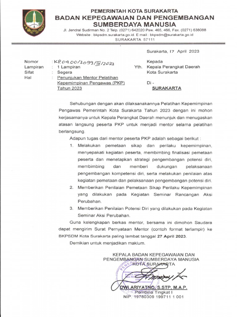 2023 SURAT PENUNJUKAN MENTOR PKP[1] | PDF