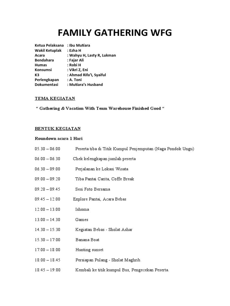 Family Gathering WFG | PDF