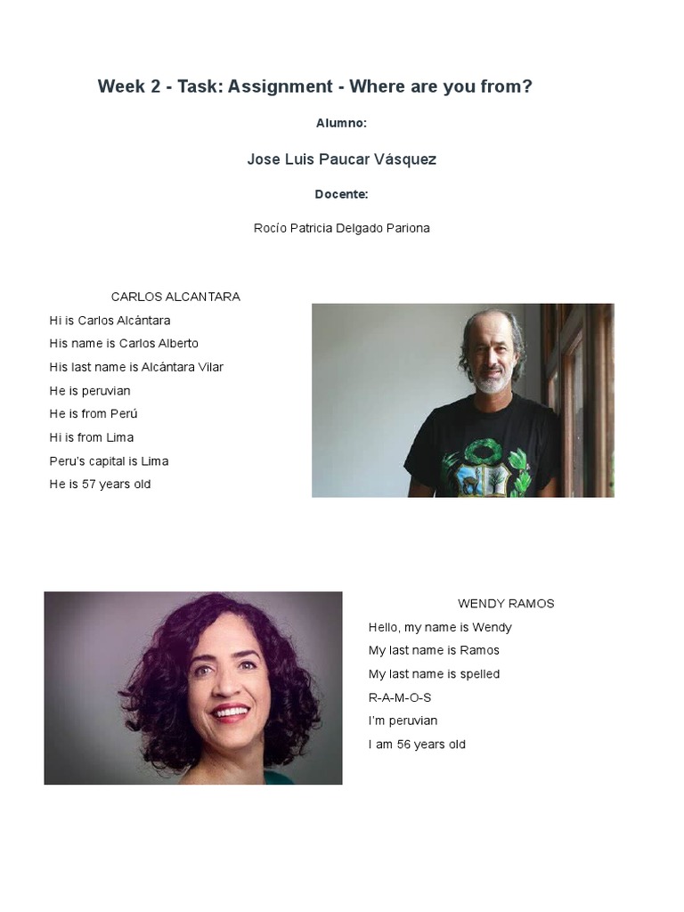 Week 2 - Task Assingnment - Where Are You From | PDF