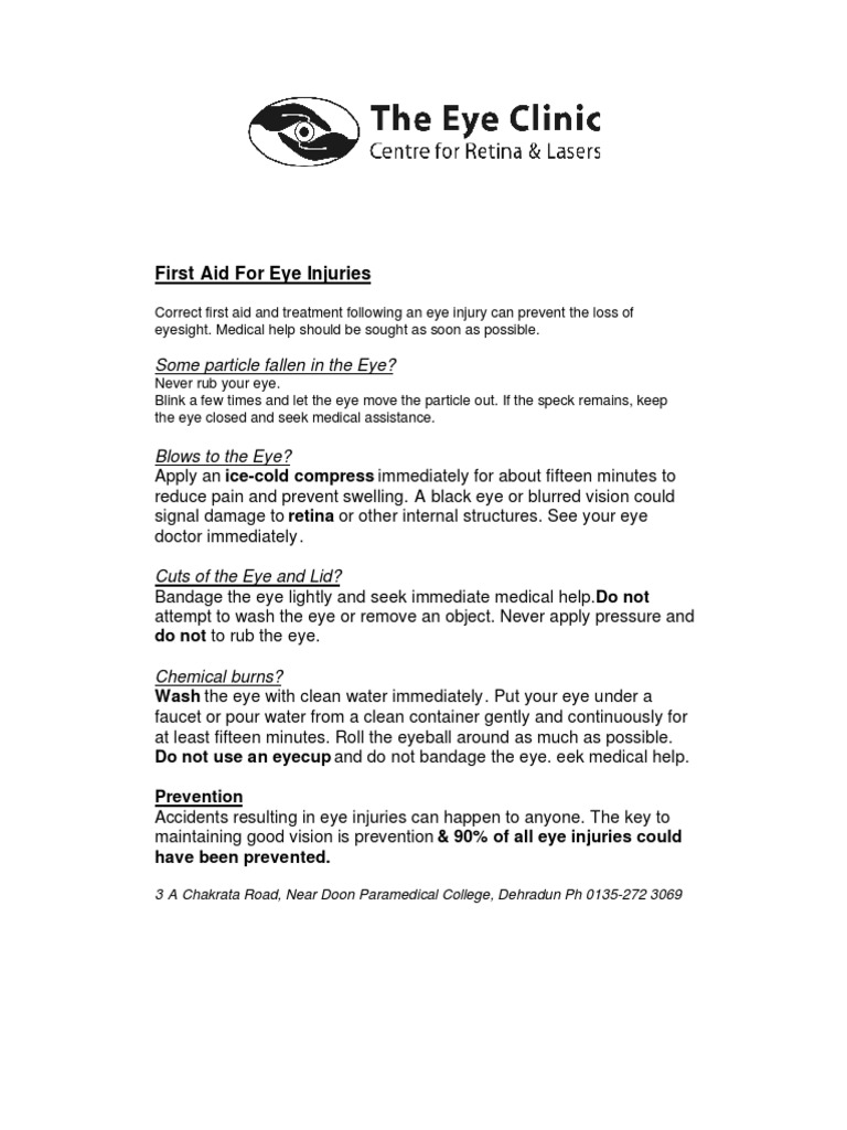 first_Aid_For_Eye_Injuries | PDF