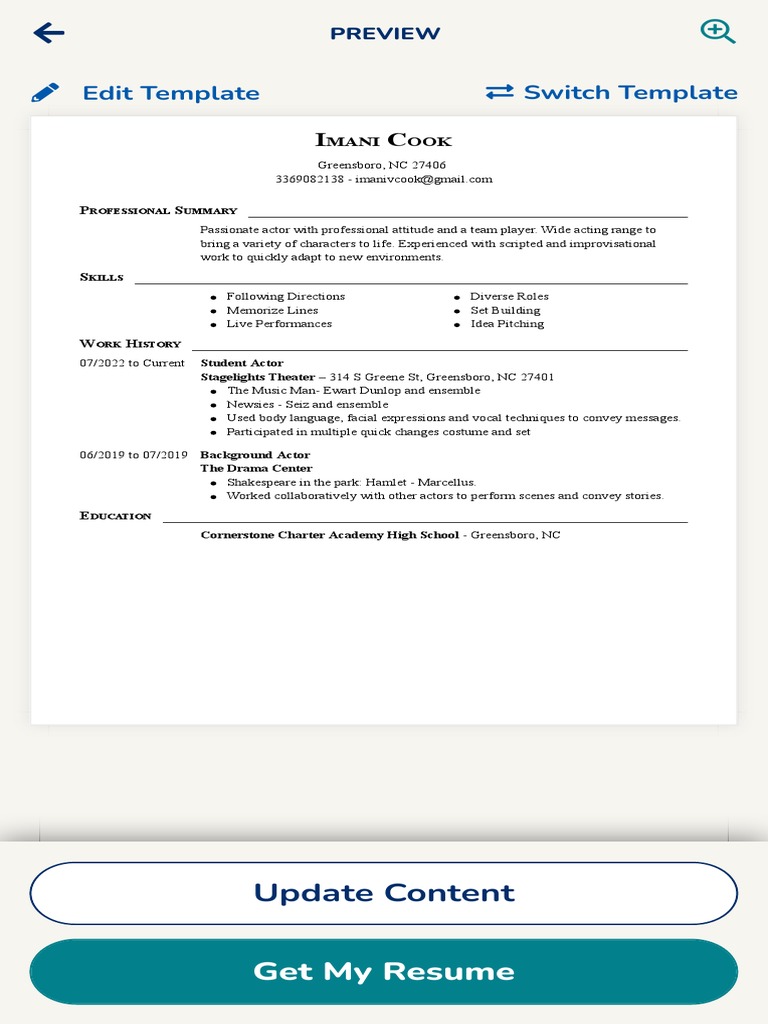Edit Resume - My Perfect Resume | PDF
