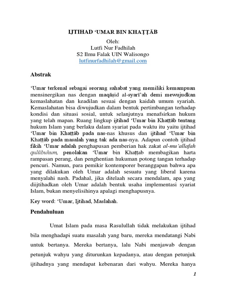 Ijtihad Umar Bin Khattab Revisi | PDF