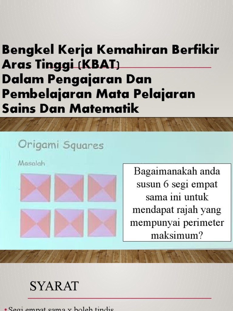 Bengkel Kerja Kemahiran Berfikir Aras Tinggi(KBAT | PDF