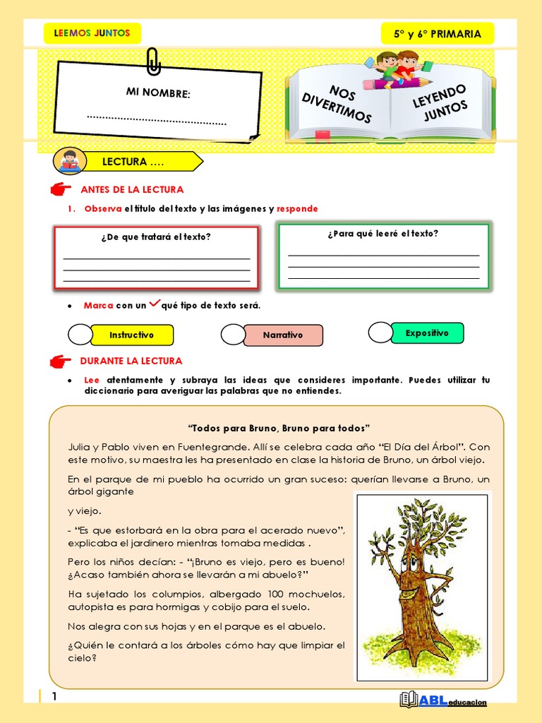 Lectura. Todos para Bruno y Bruno para Todos | PDF