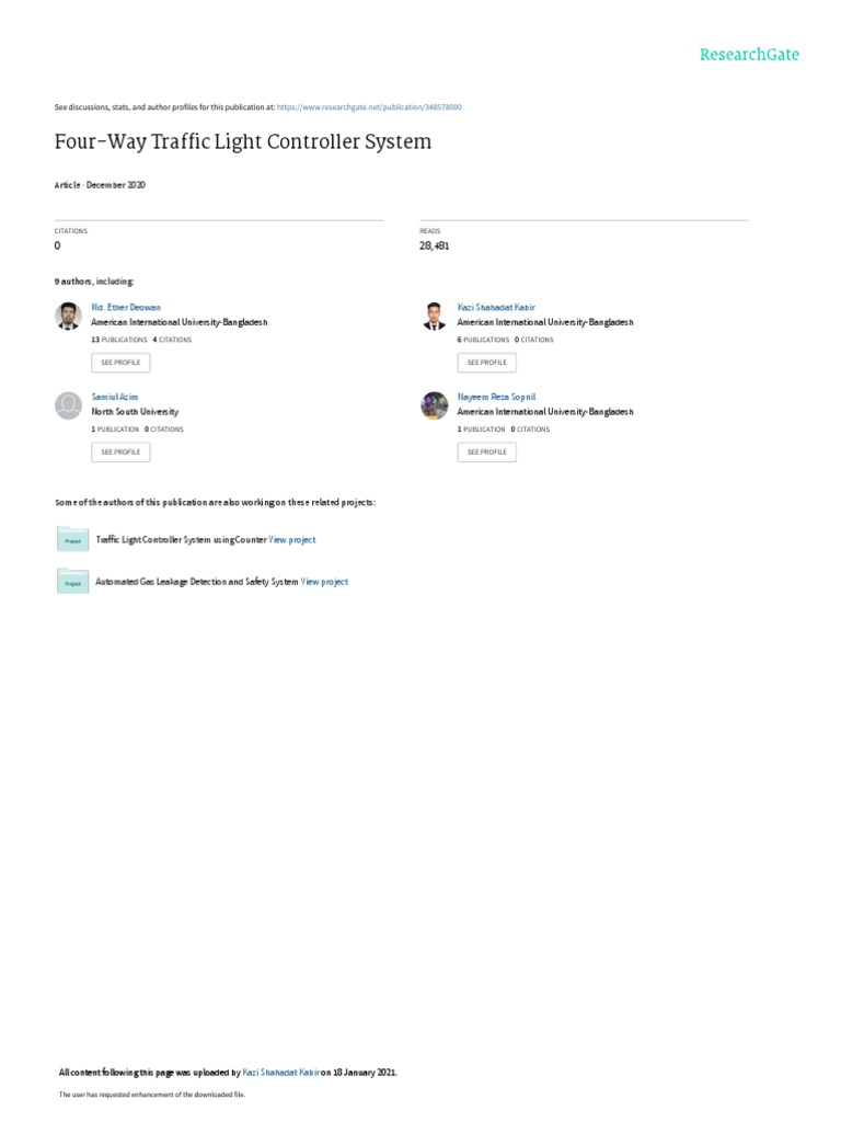 Traffic Light Controller Systemusing Counter | PDF | Traffic Light ...