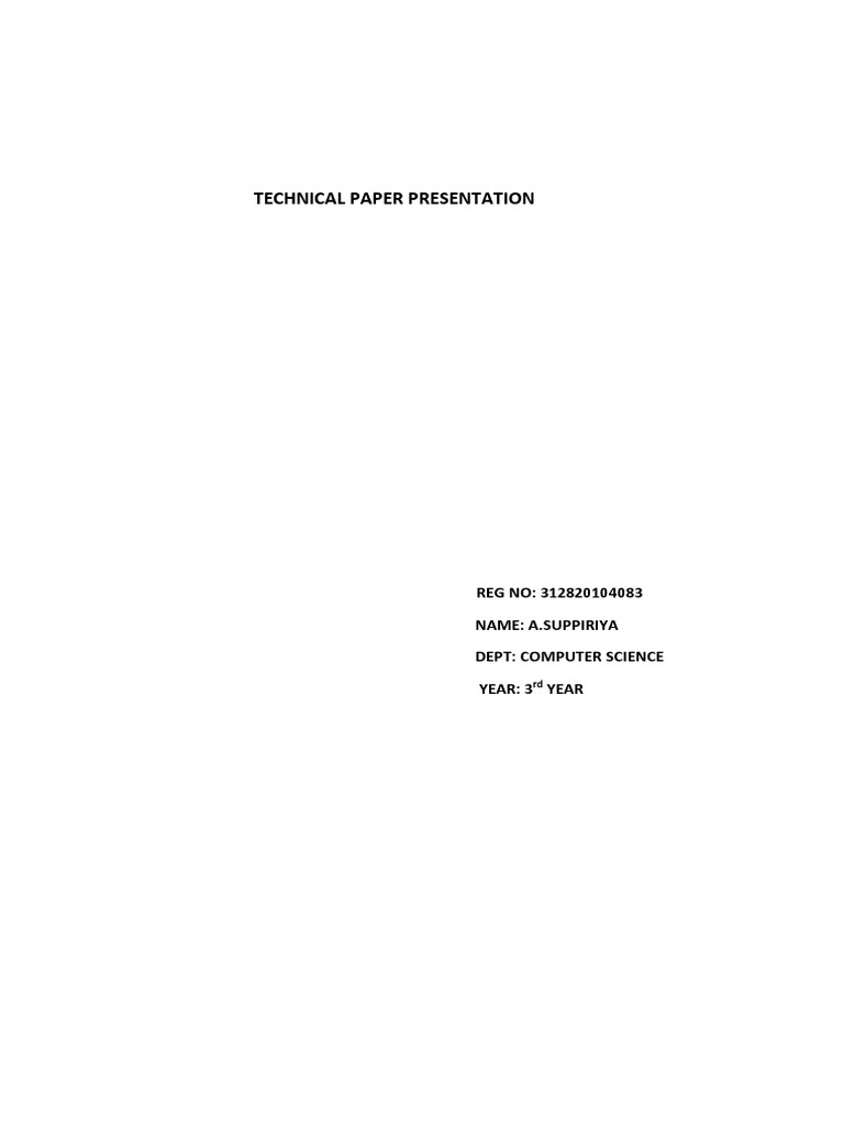 Technical Paper Presentation | Download Free PDF | Holography | Computing