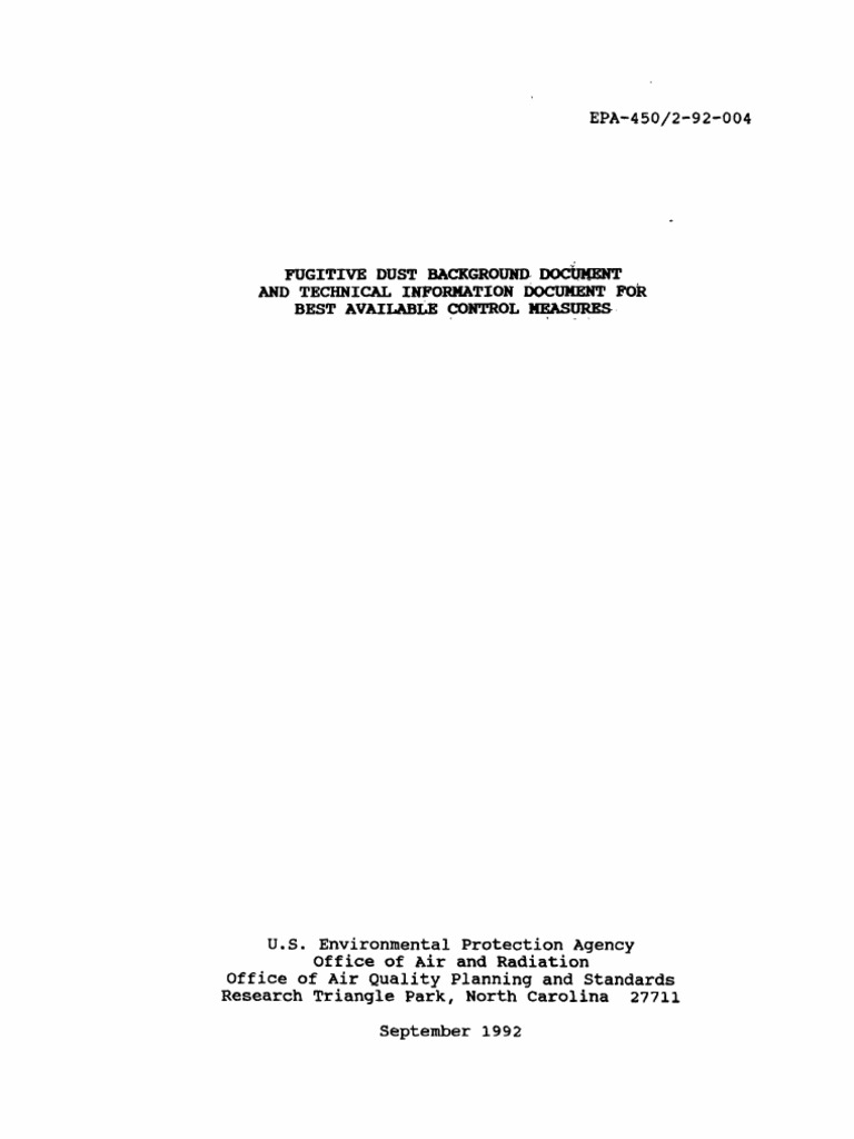 Fugitive Dust Best Available Control Measures | PDF | Road | Road Surface