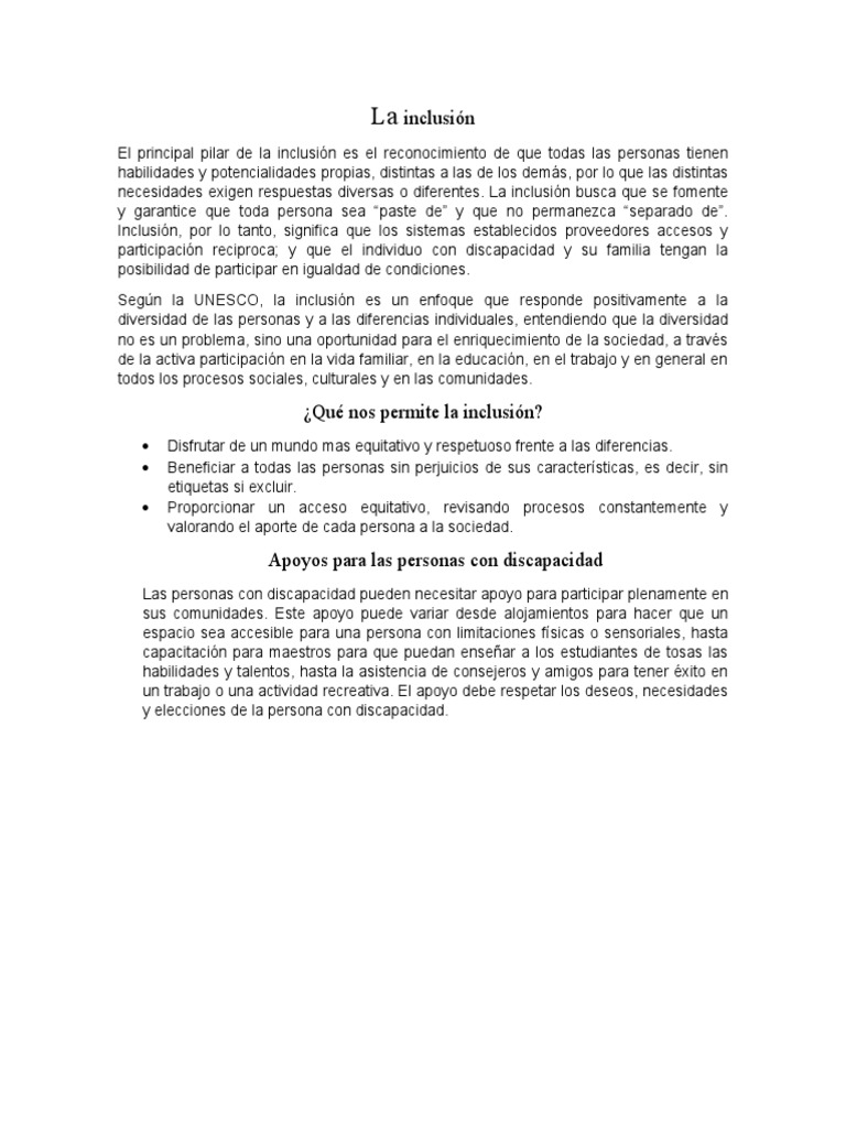 La Inclusión | PDF
