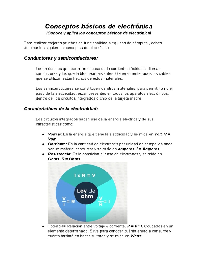 Conceptos Básicos de Electrónica | PDF