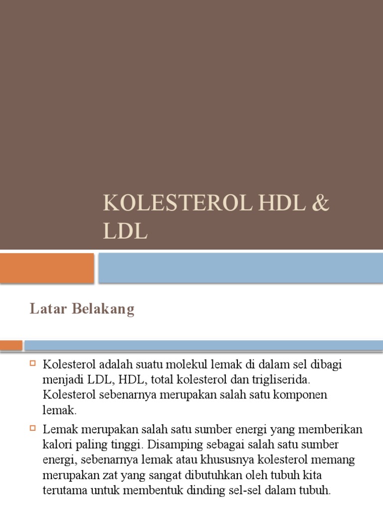 Kolesterol HDL & LDL | PDF | Kesehatan Holistik