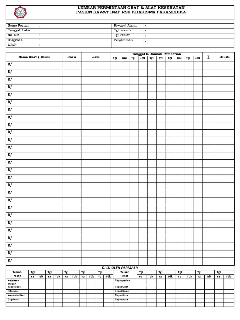 LEMBAR PERMINTAAN OBAT Baru | PDF