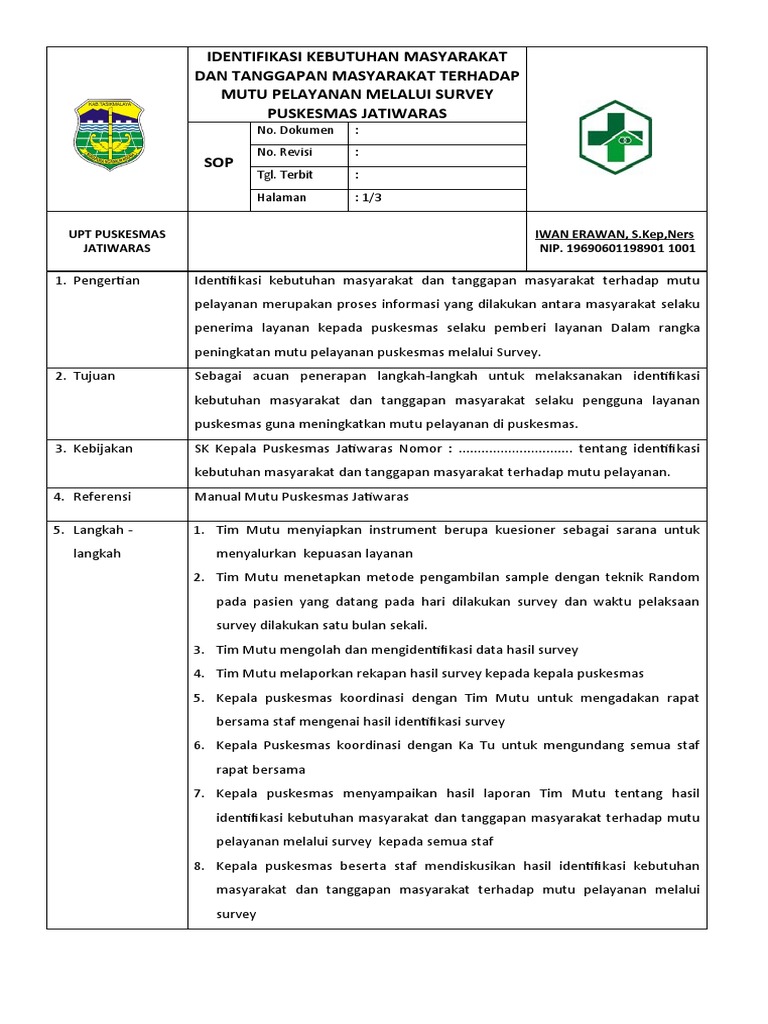 1.1.2.2 Sop Survey Ok | PDF
