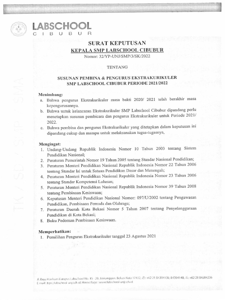 SK Ekskul-2021 2022 | PDF