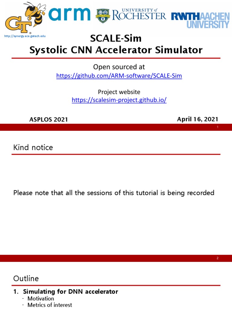 SCALE-Sim Tutorial ASPLOS2021 2 Overview | PDF | Dynamic Random Access ...