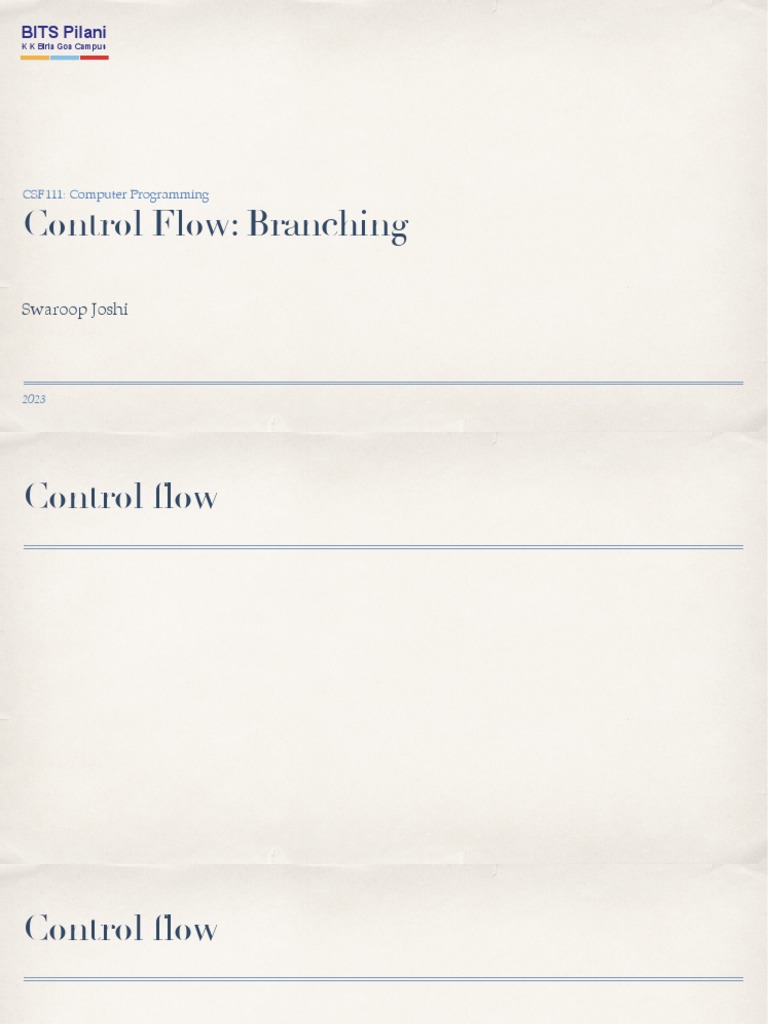 Cp 04 Control Flow Pdf Boolean Data Type Integer Computer Science