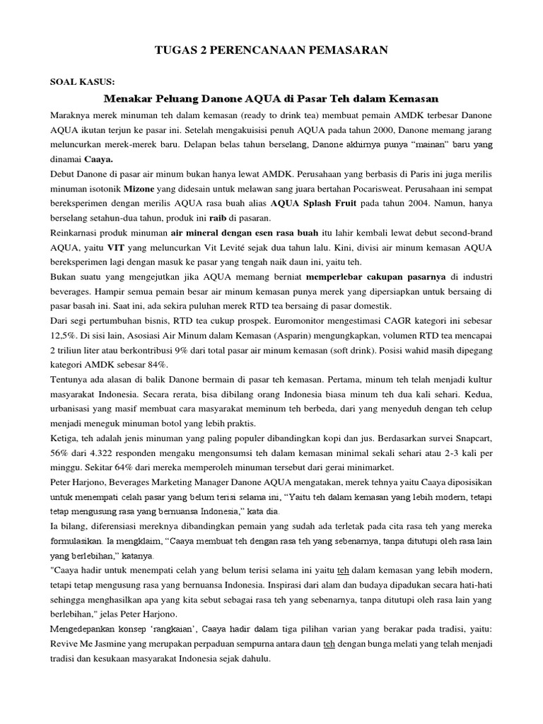 Tugas 2 Perencanaan Pemasaran | PDF
